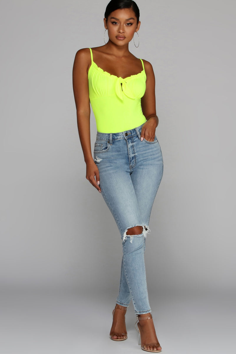 Gorgeous Glow Ruffle Bodysuit & Windsor