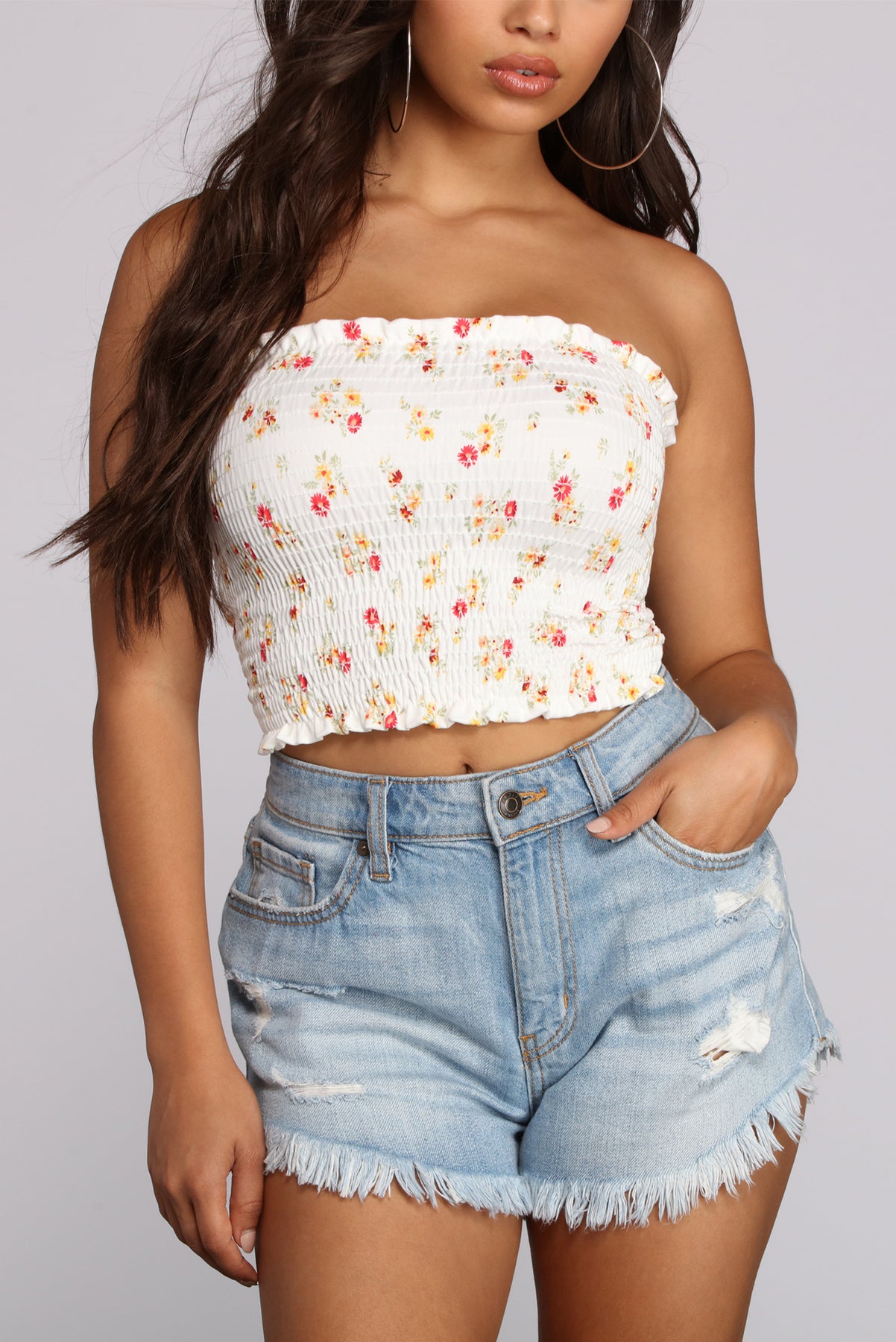 Floral Smock Tube Top & Windsor