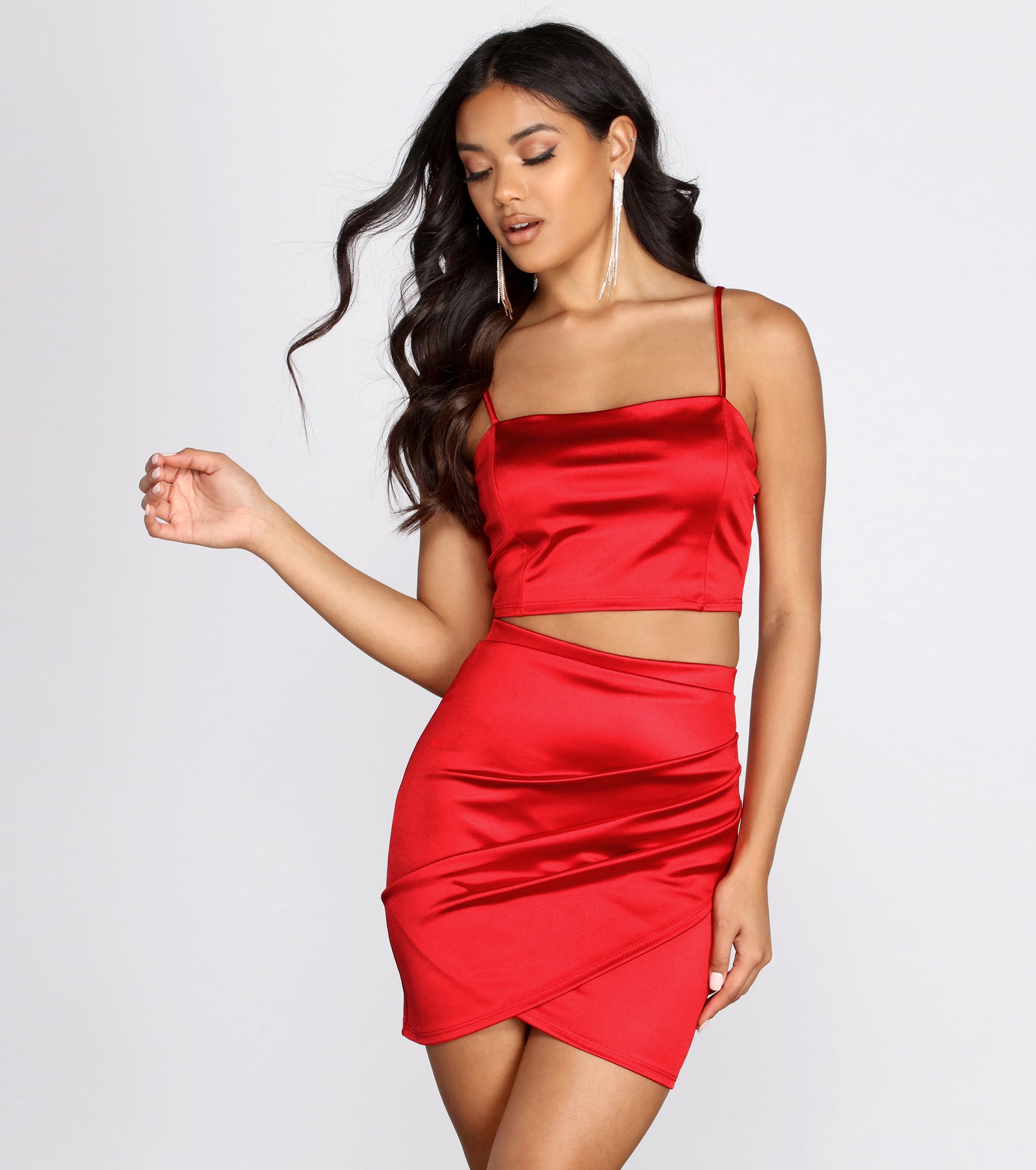 Sizzle In Satin Crop Top & Windsor
