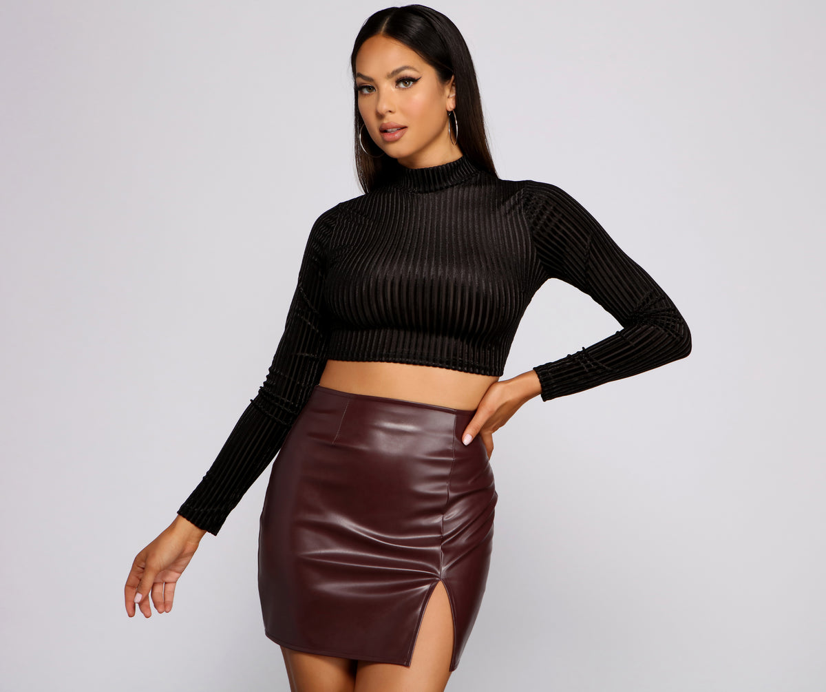 Sultry Velvet Lace-Up Crop Top & Windsor