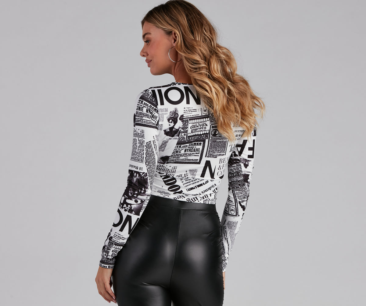 Extra Extra Newspaper Crop Top & Windsor