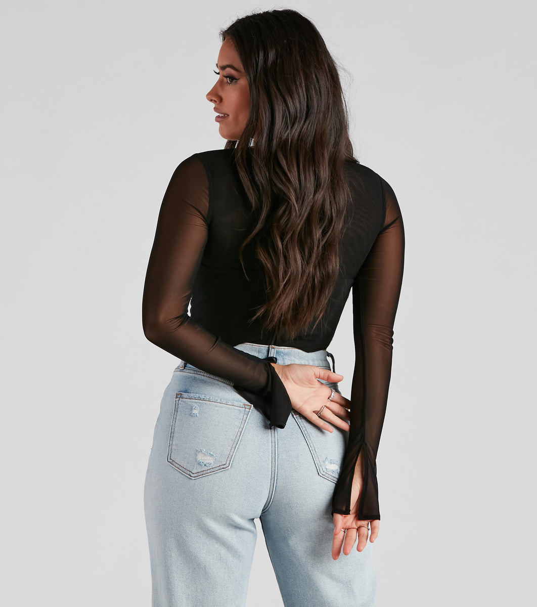 String Me Along Mesh Crop Bustier & Windsor