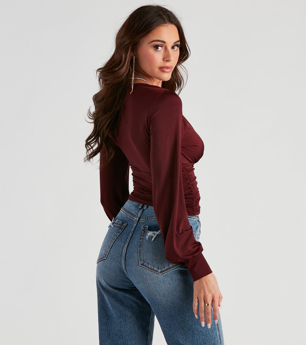 Sultry Classic Plunge V-Neck Top & Windsor
