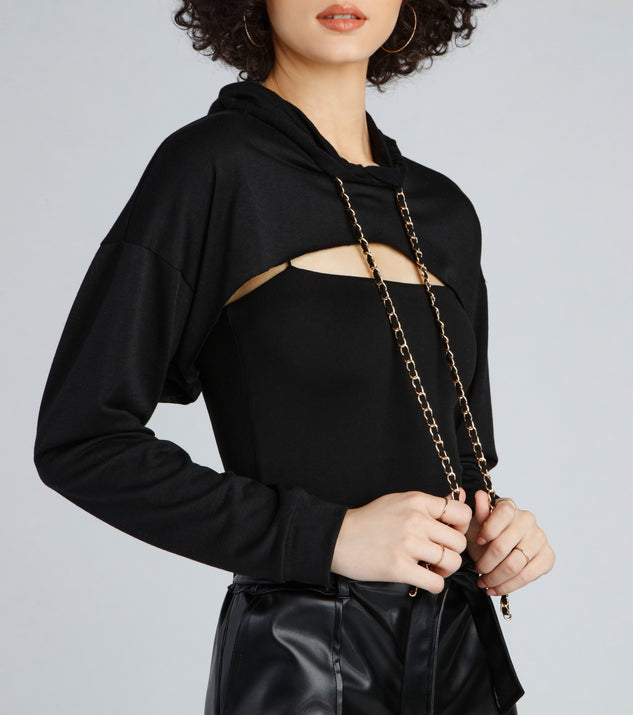 Hawt Crop Chain Detail Hoodie Top & Windsor