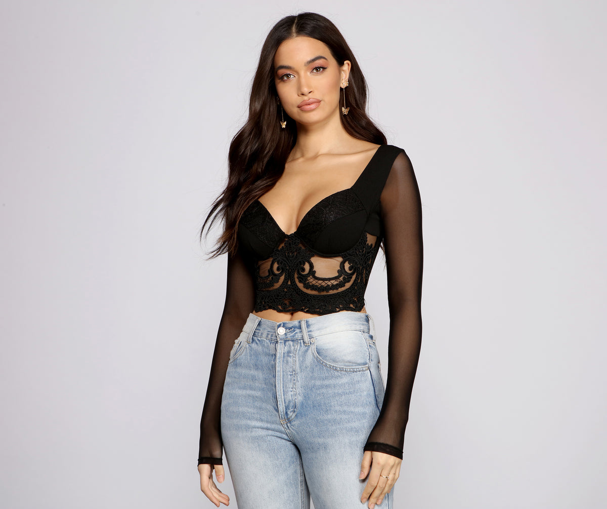 Windsor Such A Beauty Lace Detail Cropped Bustier Hamilton Place