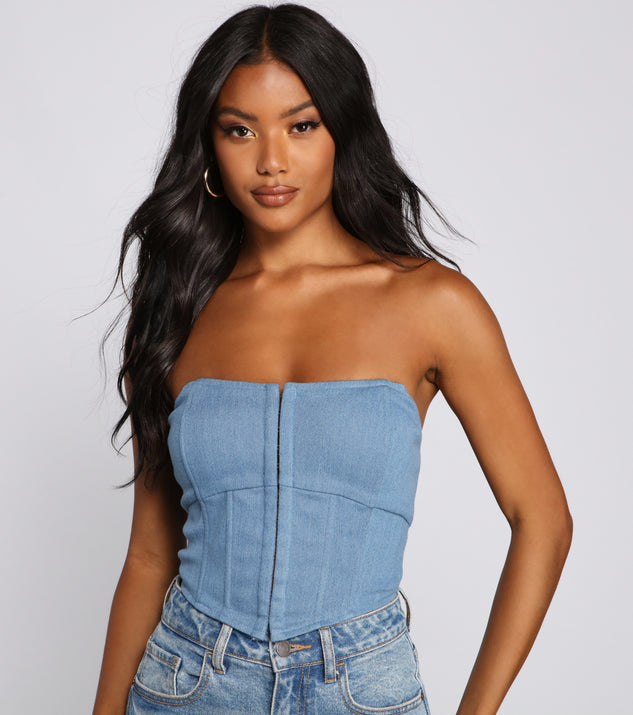 Trendy Glow Up Denim Corset & Windsor