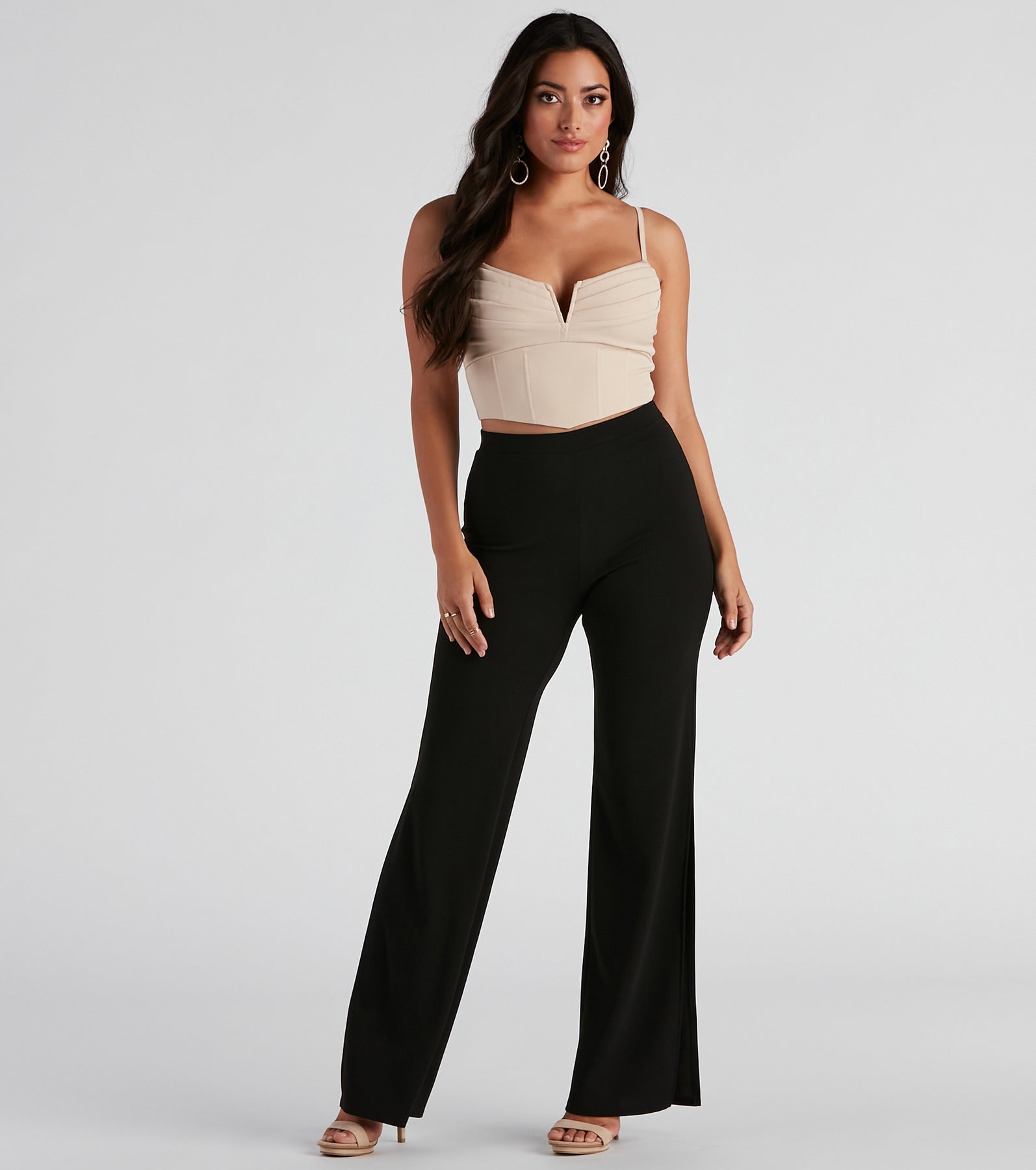 Pretty Pleats Satin Notch Bustier & Windsor