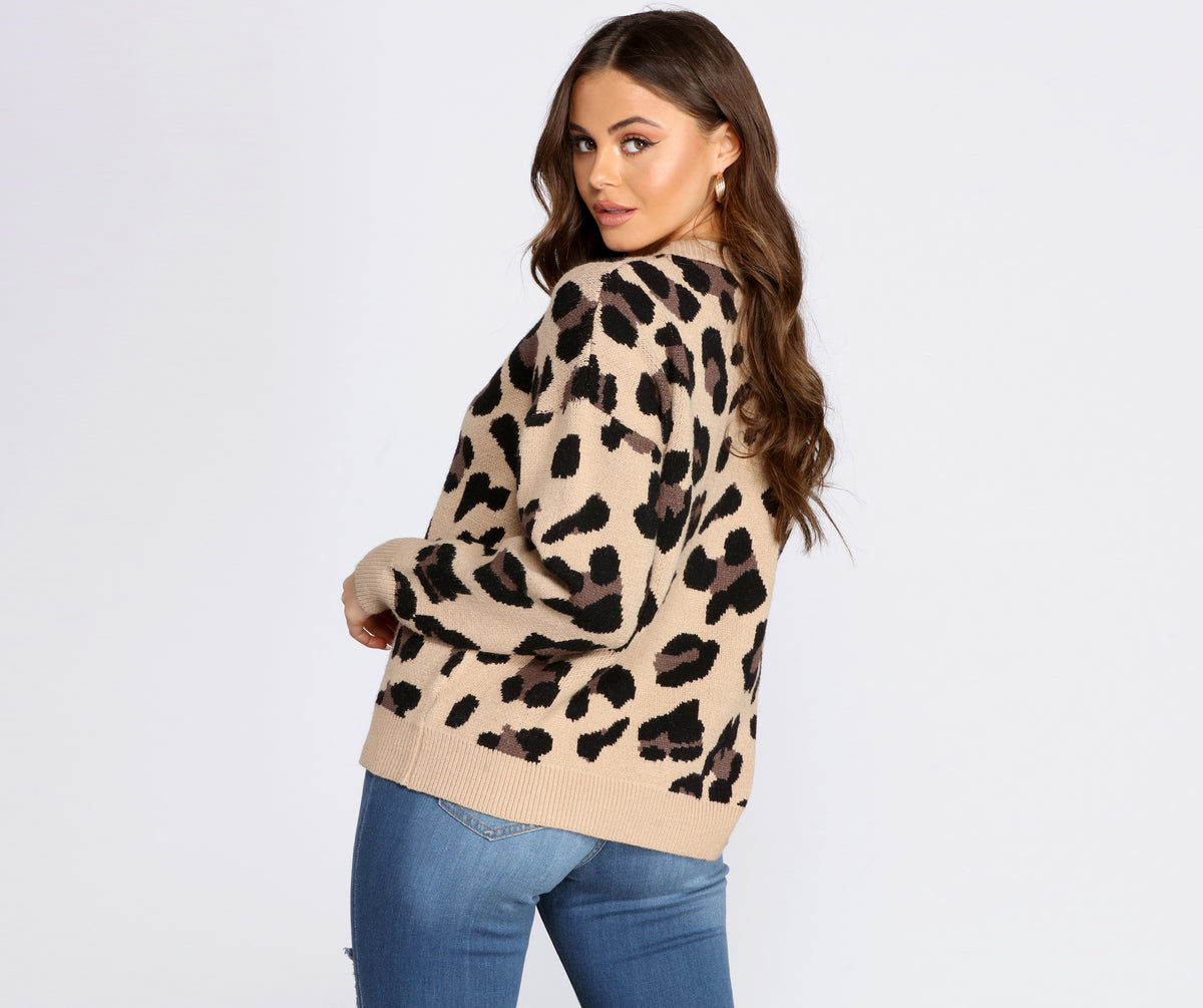 Stay Wild Leopard Print Sweater & Windsor