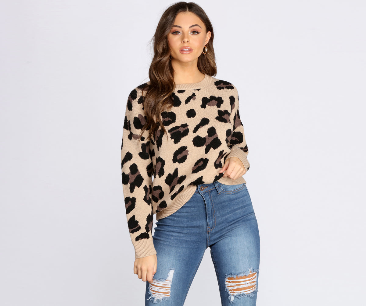 Stay Wild Leopard Print Sweater & Windsor