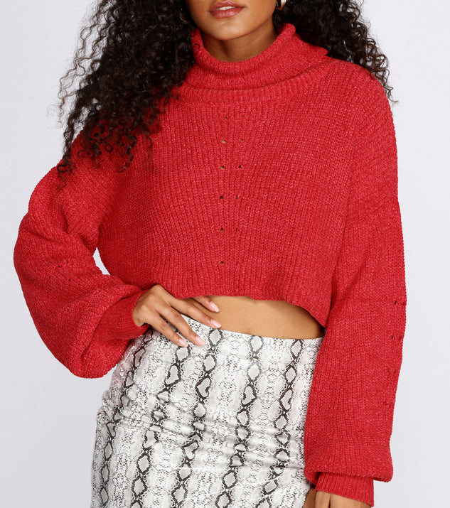 Cropped Chenille Turtleneck Sweater & Windsor