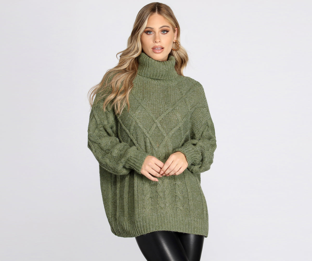 Oversized Cable Knit Sweater & Windsor