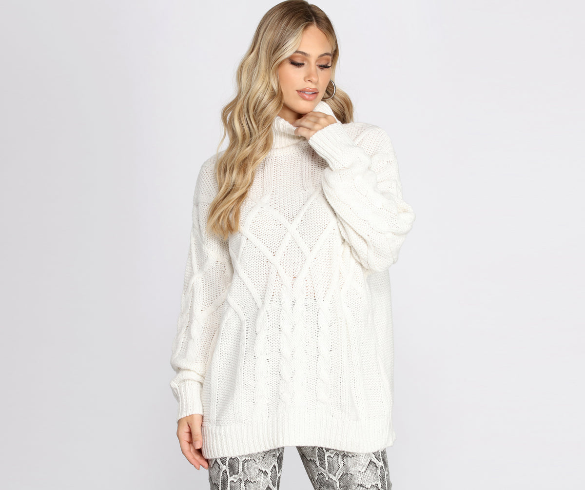 Oversized Cable Knit Sweater & Windsor