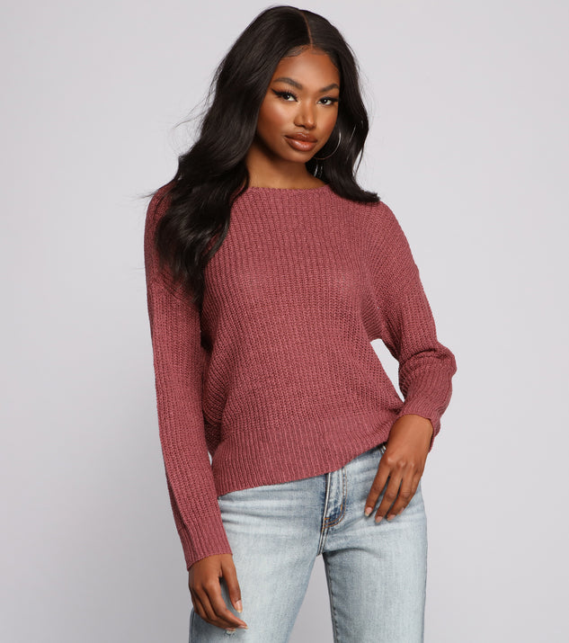 Loving Knit Basic Open Back Sweater & Windsor