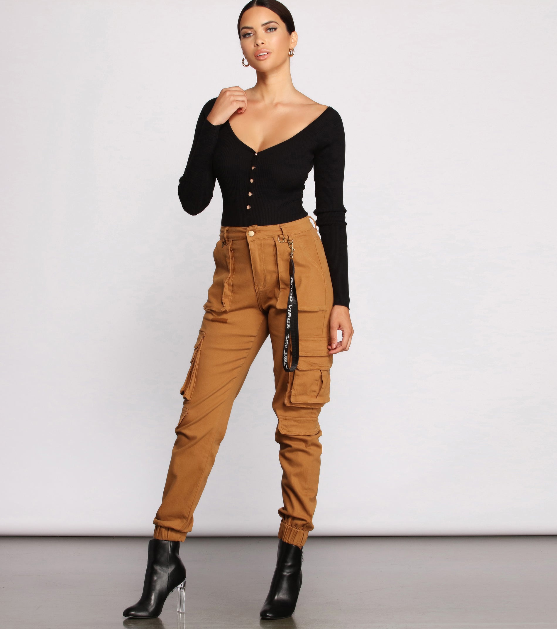 Ribbed Knit Henley Button-Front Bodysuit & Windsor