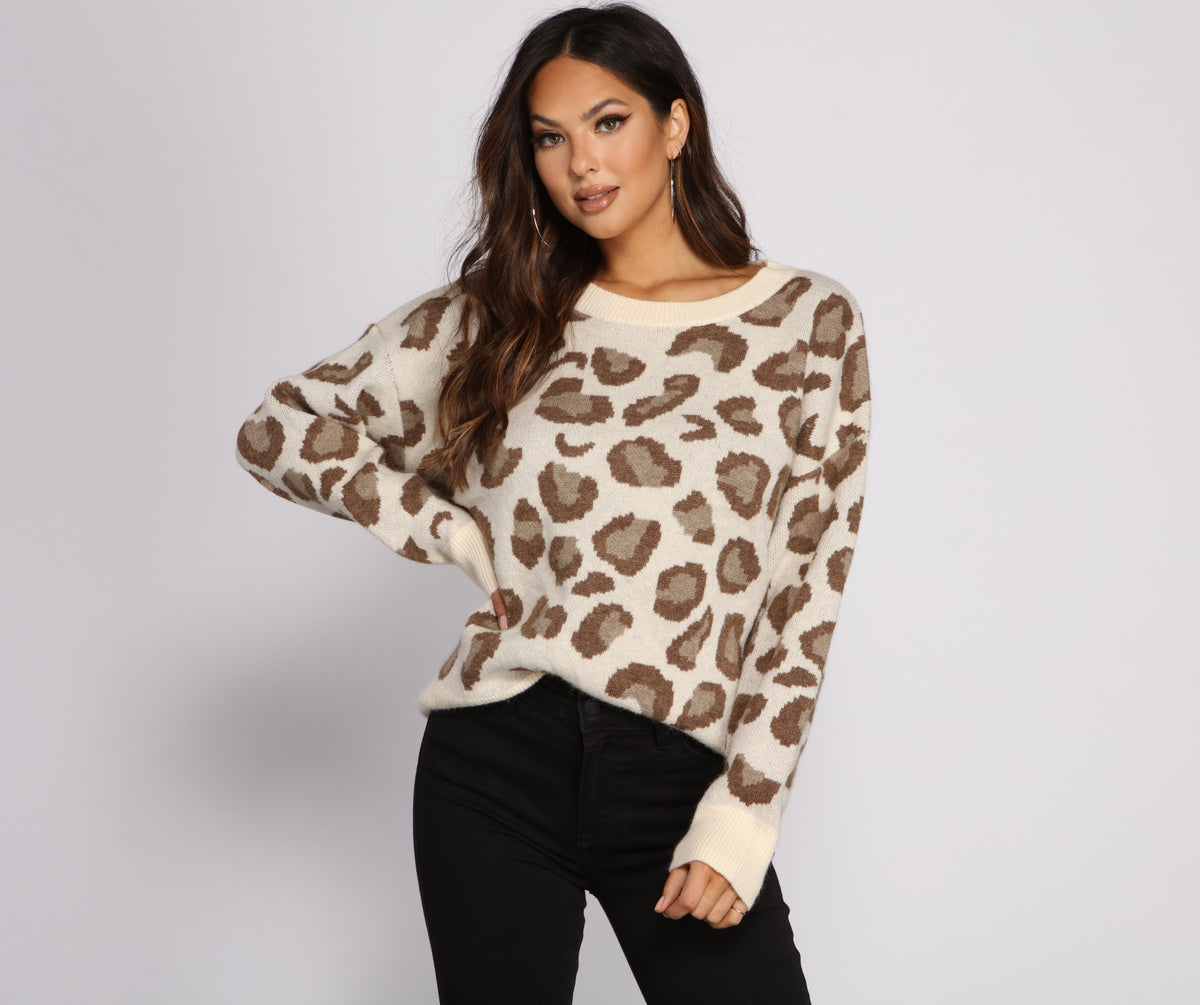 Stylish And Sassy Leopard Print Sweater & Windsor