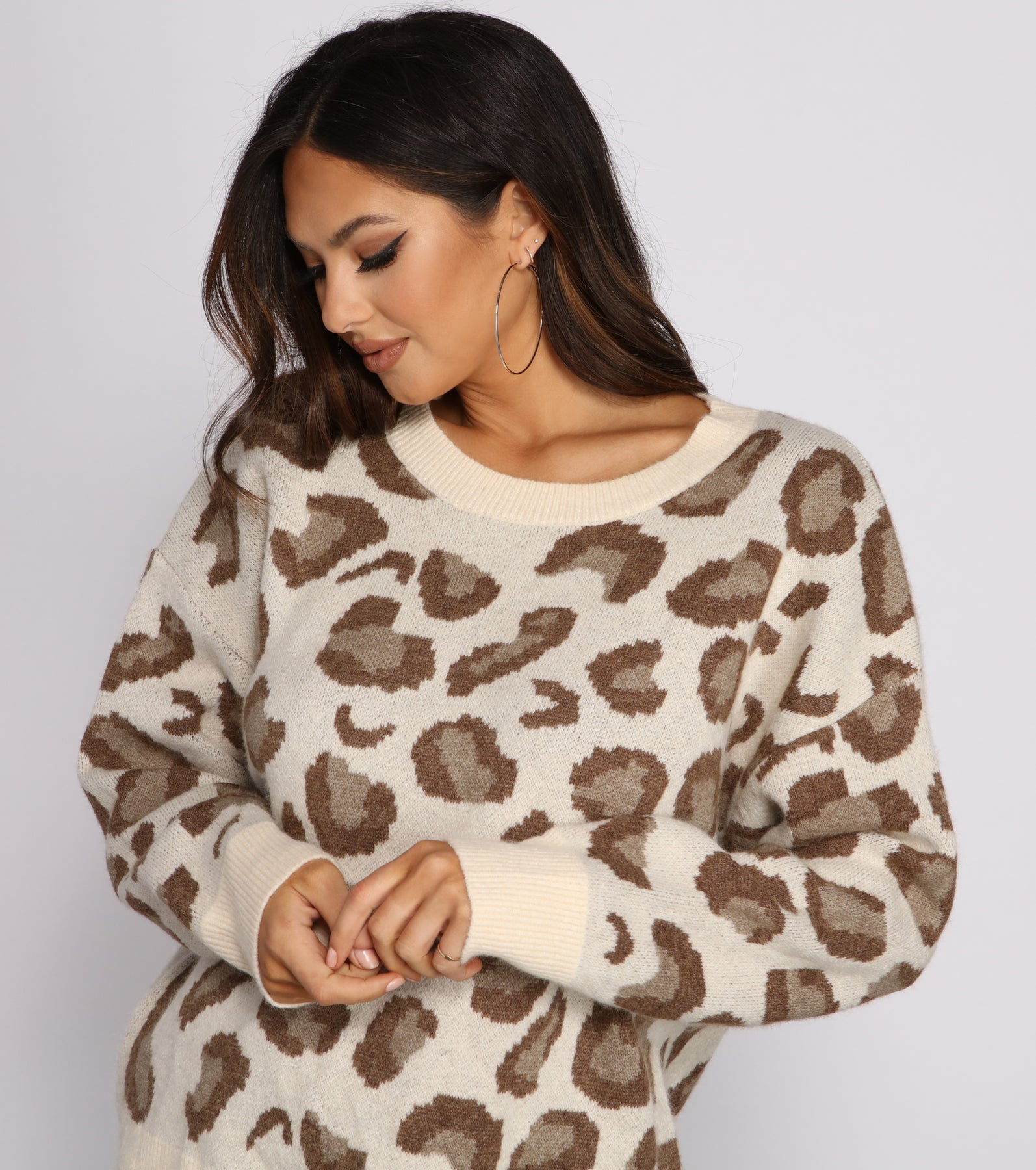 Stylish And Sassy Leopard Print Sweater & Windsor