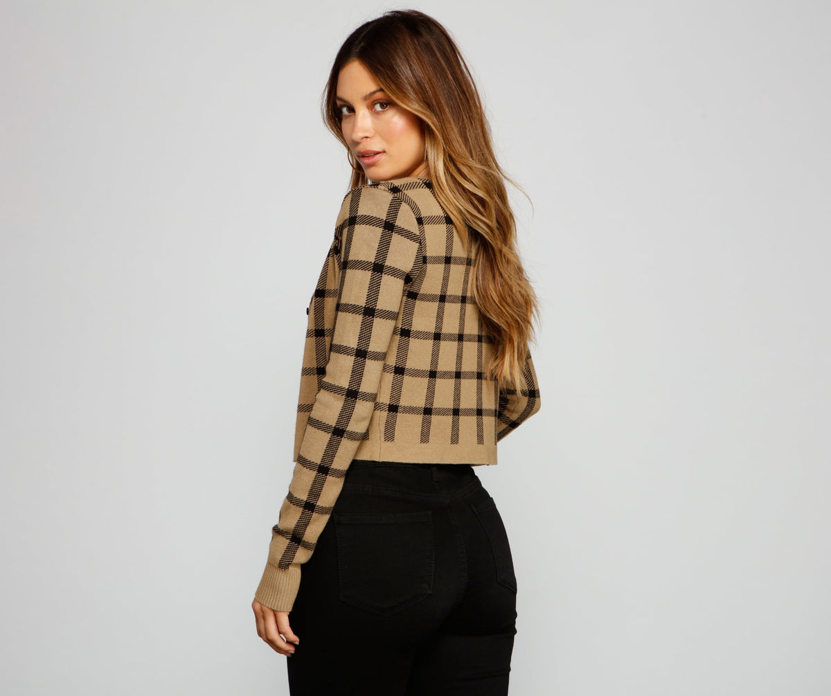 Plaid Daze Cropped Cardigan & Windsor