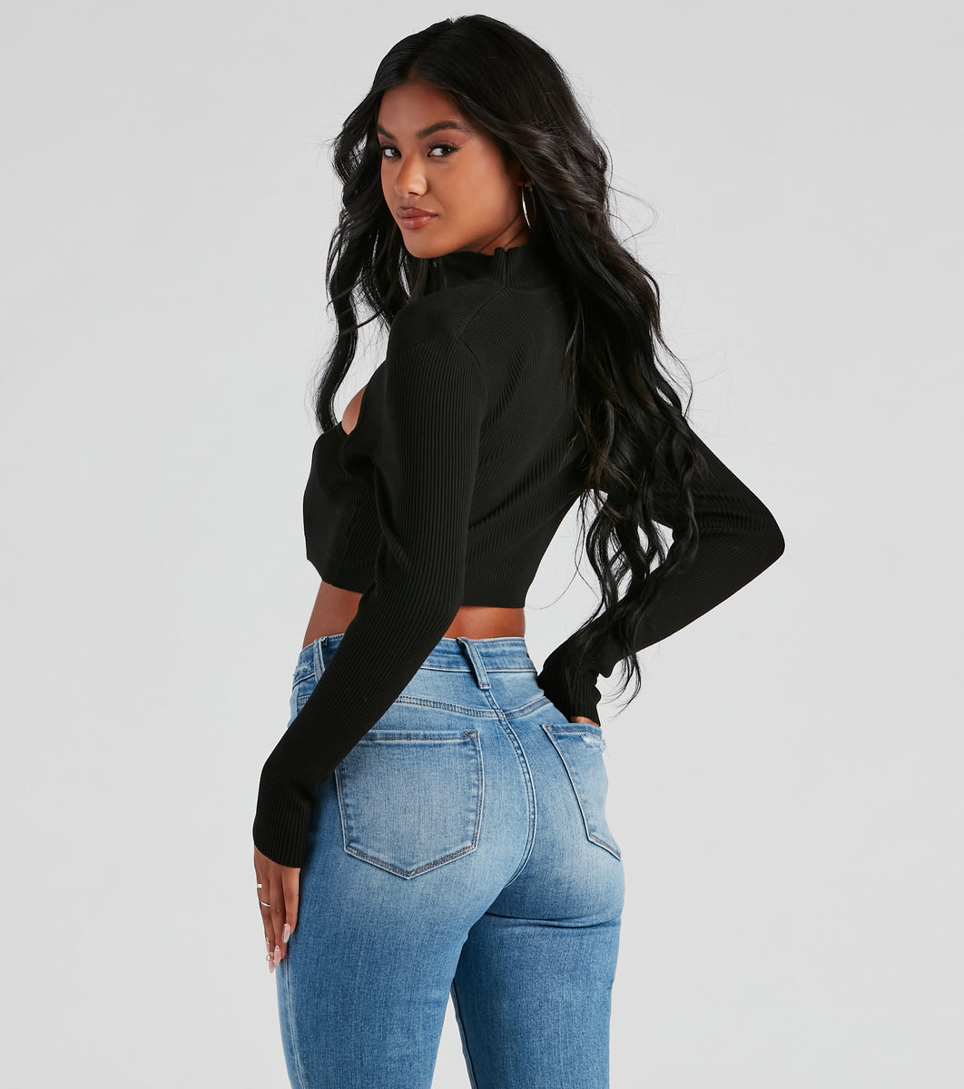 Bold Beauty Ribbed Cutout Crop Top & Windsor