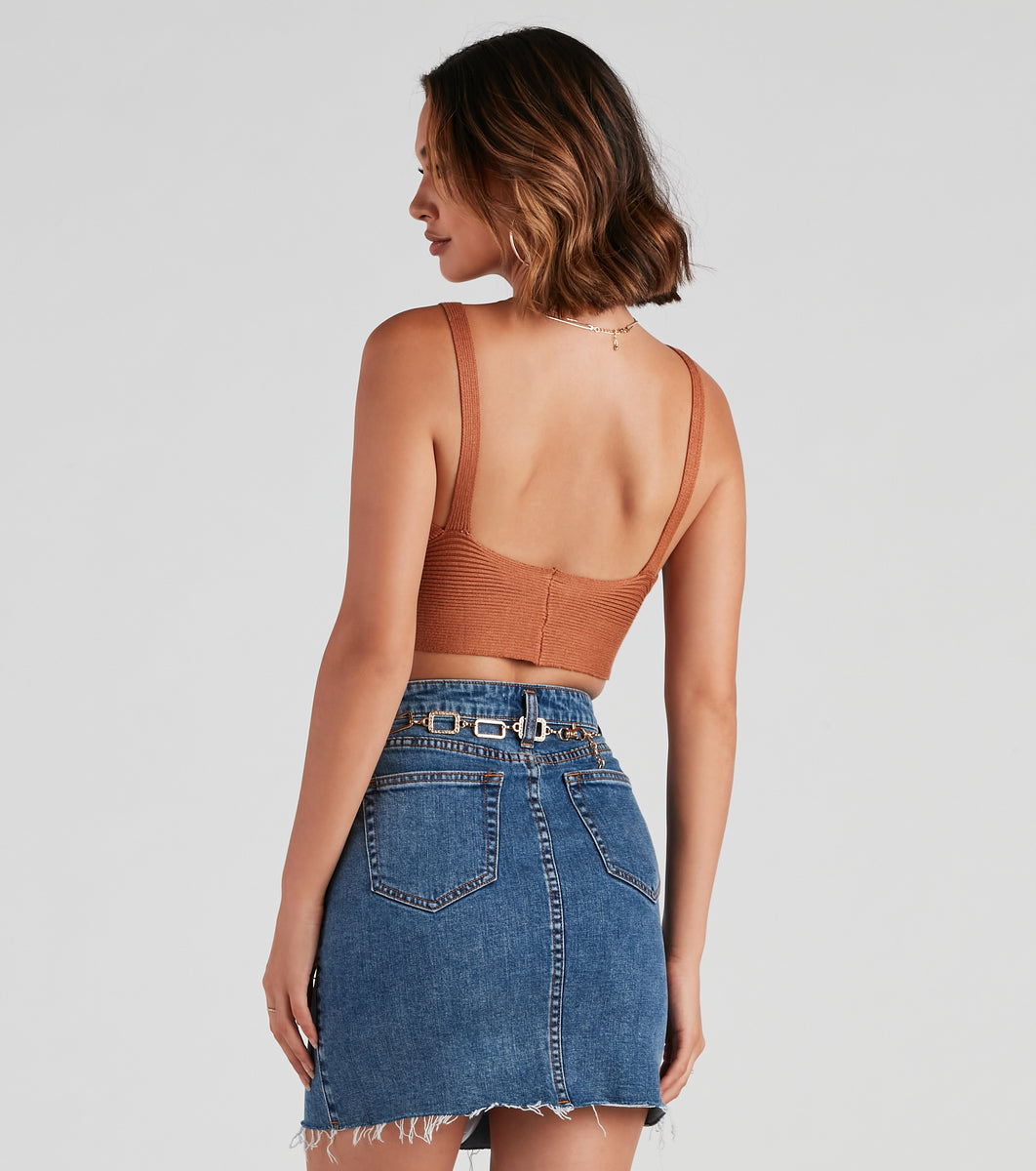 Fell For You Knit Twist Bra Top & Windsor