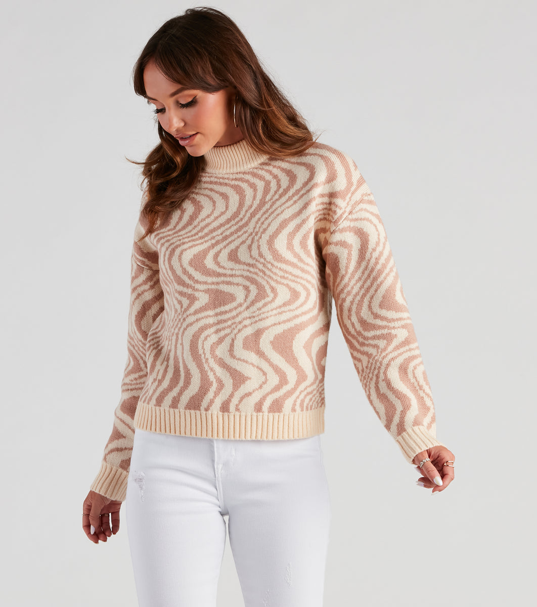 Let's Groove Swirl Mock Neck Sweater & Windsor