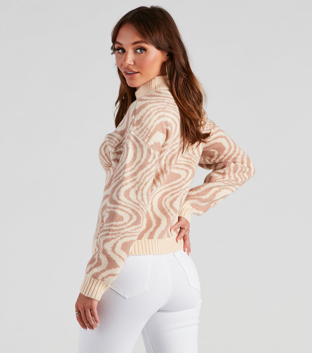 Let's Groove Swirl Mock Neck Sweater & Windsor