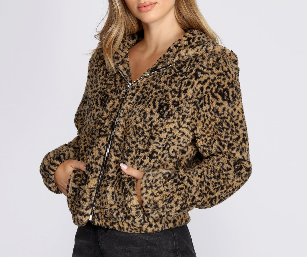 Sherpa Leopard Bomber Jacket & Windsor