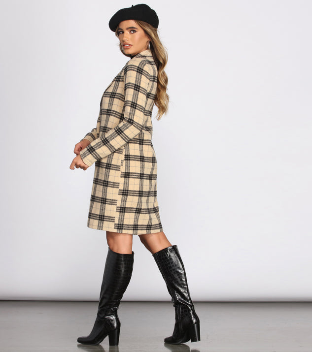 Oh So Fancy Brushed Plaid Coat & Windsor