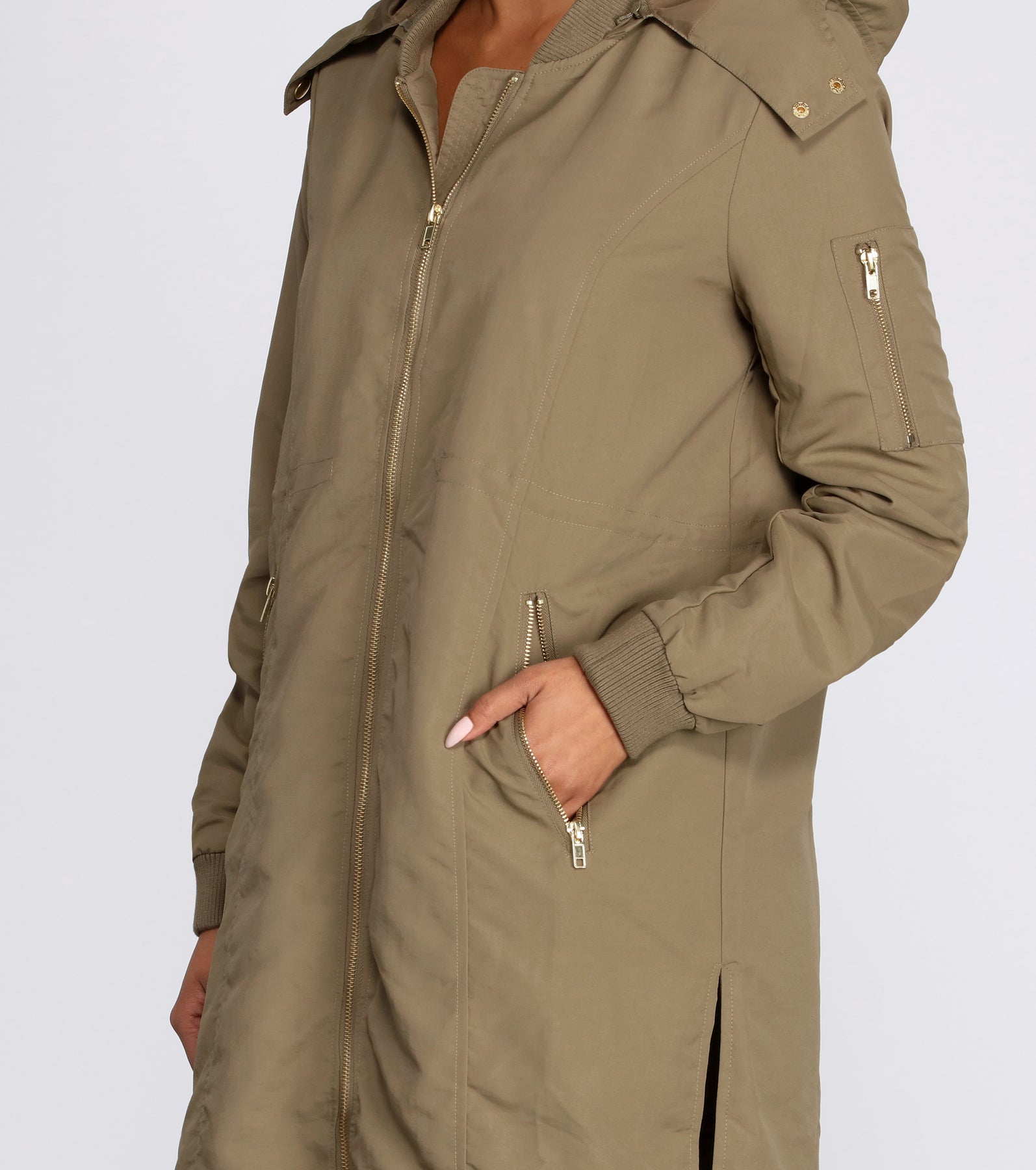 Long Hooded Bomber Jacket & Windsor