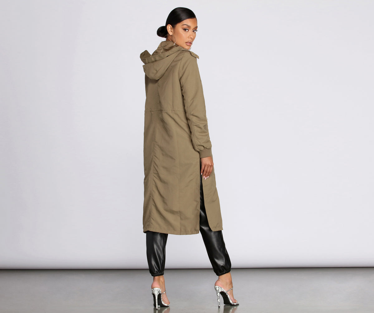 Long Hooded Bomber Jacket & Windsor