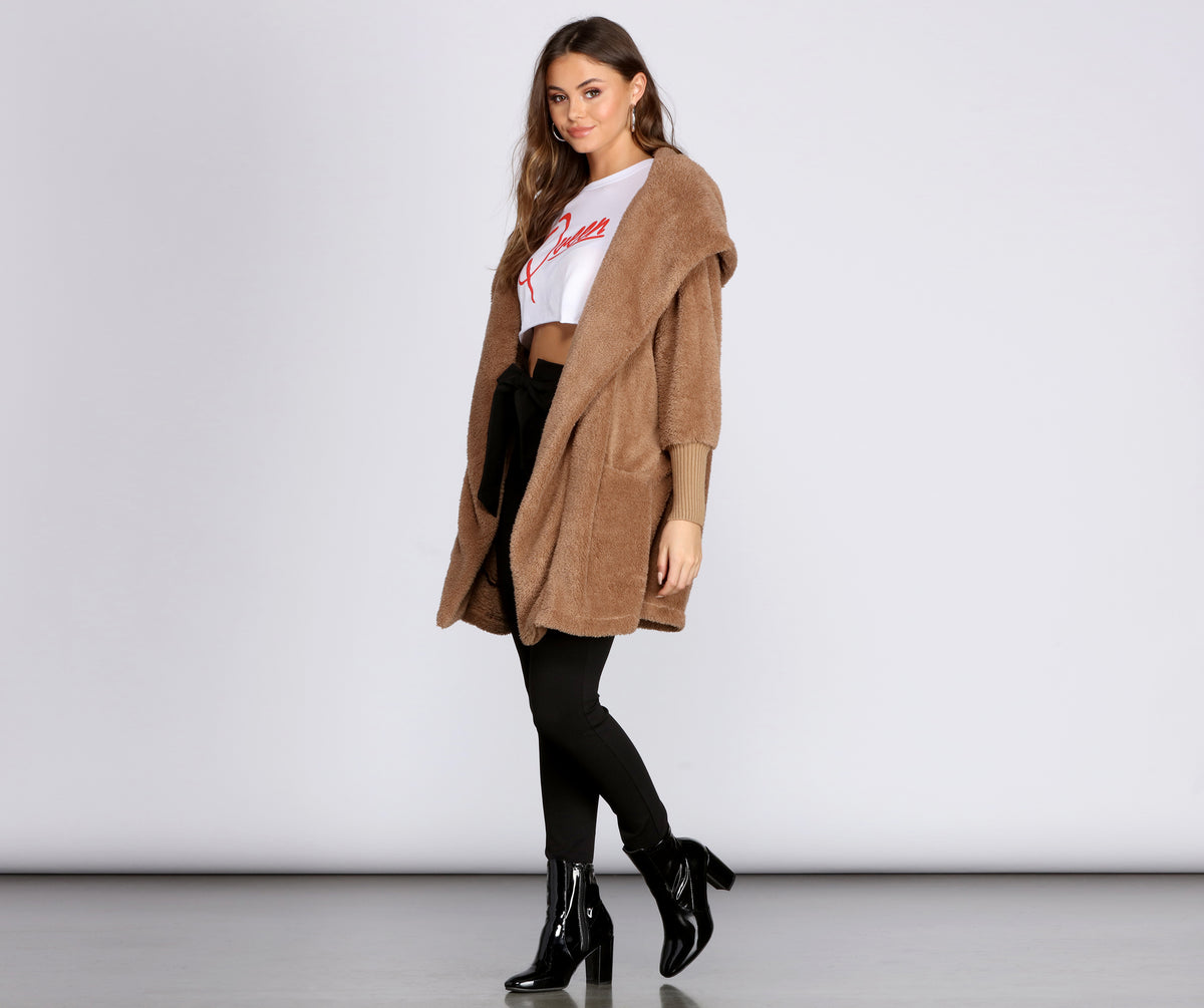 Super Soft Faux Fur Knit Sweater Jacket & Windsor
