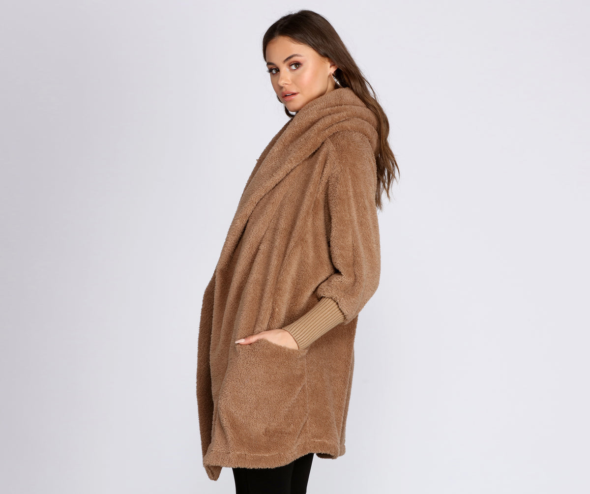 Super Soft Faux Fur Knit Sweater Jacket & Windsor