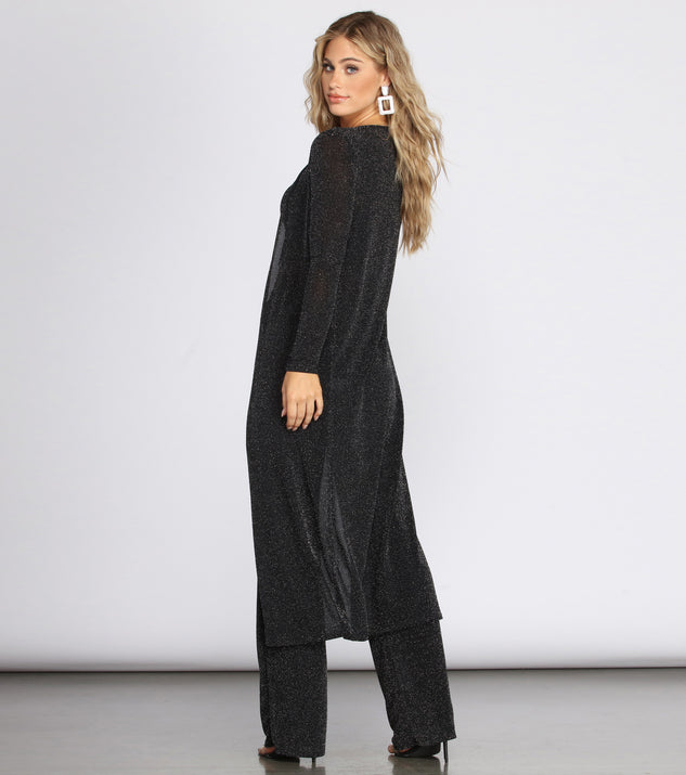 Glittering Long Knit Duster & Windsor