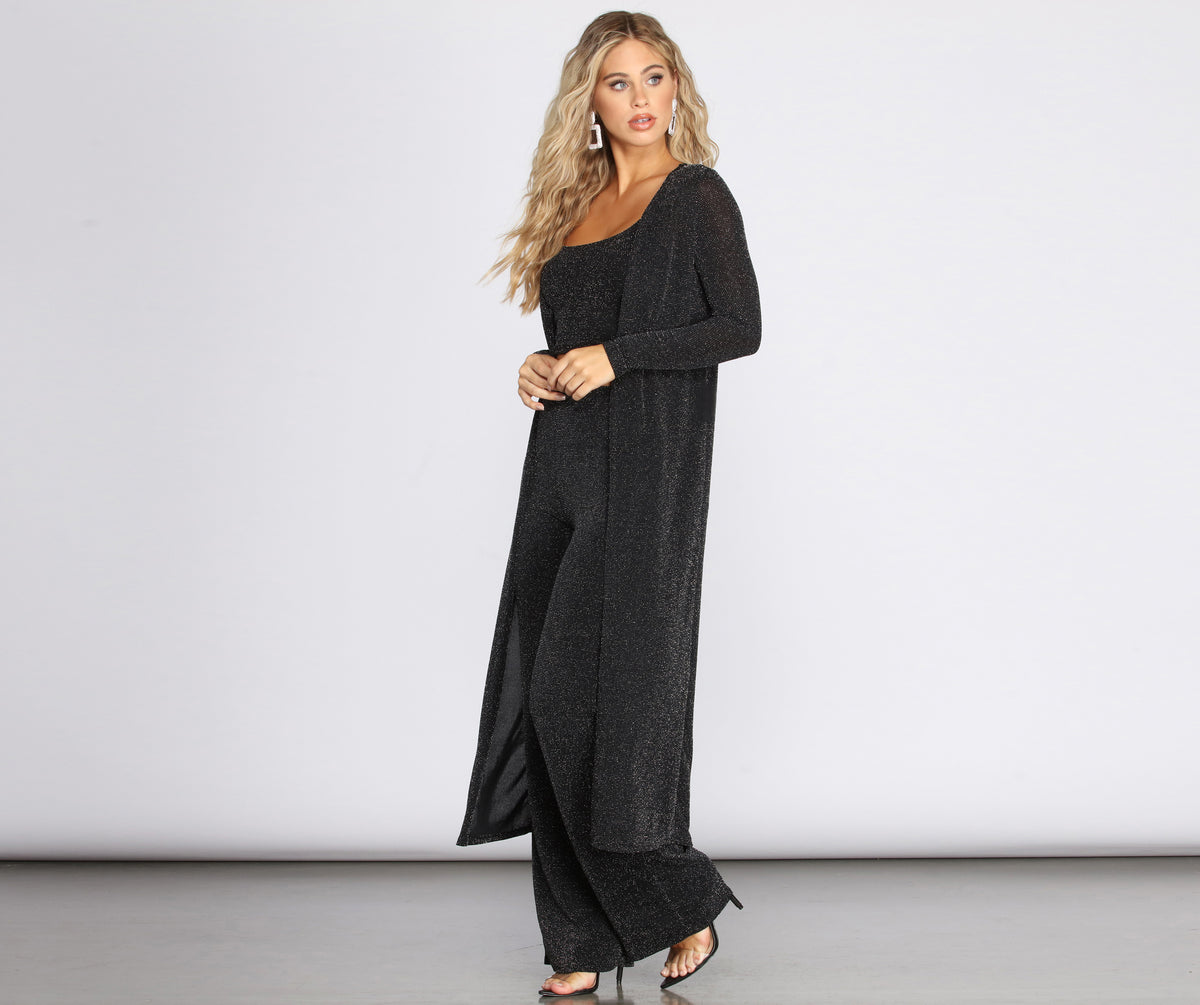 Glittering Long Knit Duster & Windsor
