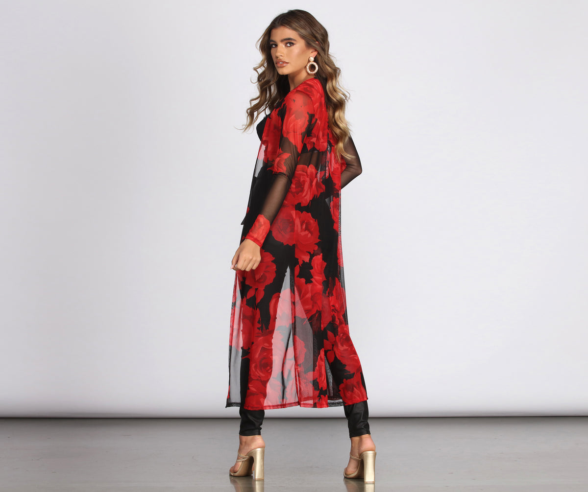 Sheer & There Mesh Floral Duster & Windsor