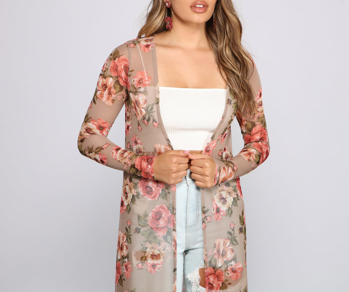 Sweet Floral Mesh Duster & Windsor