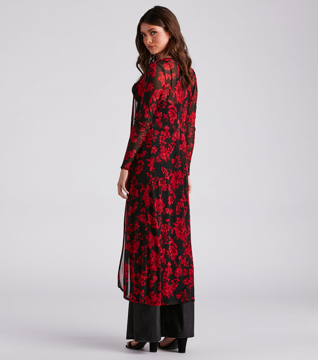 Sheer Intent Floral Mesh Duster & Windsor