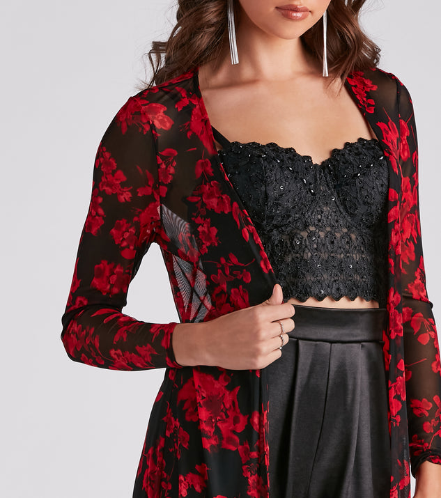 Sheer Intent Floral Mesh Duster & Windsor