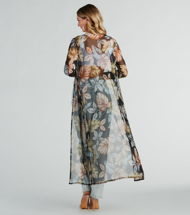 Resort-Ready Tropical Print Mesh Duster & Windsor