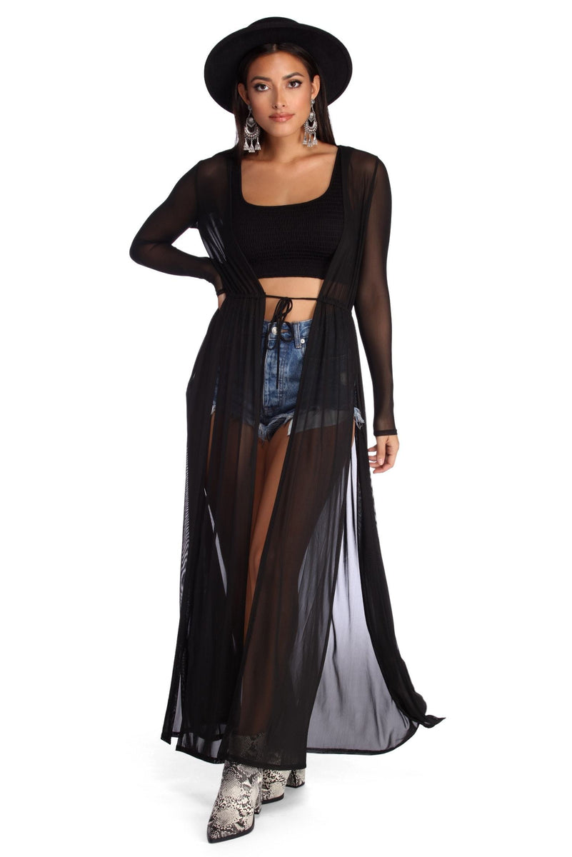 Sheer-ly On Trend Mesh Duster & Windsor