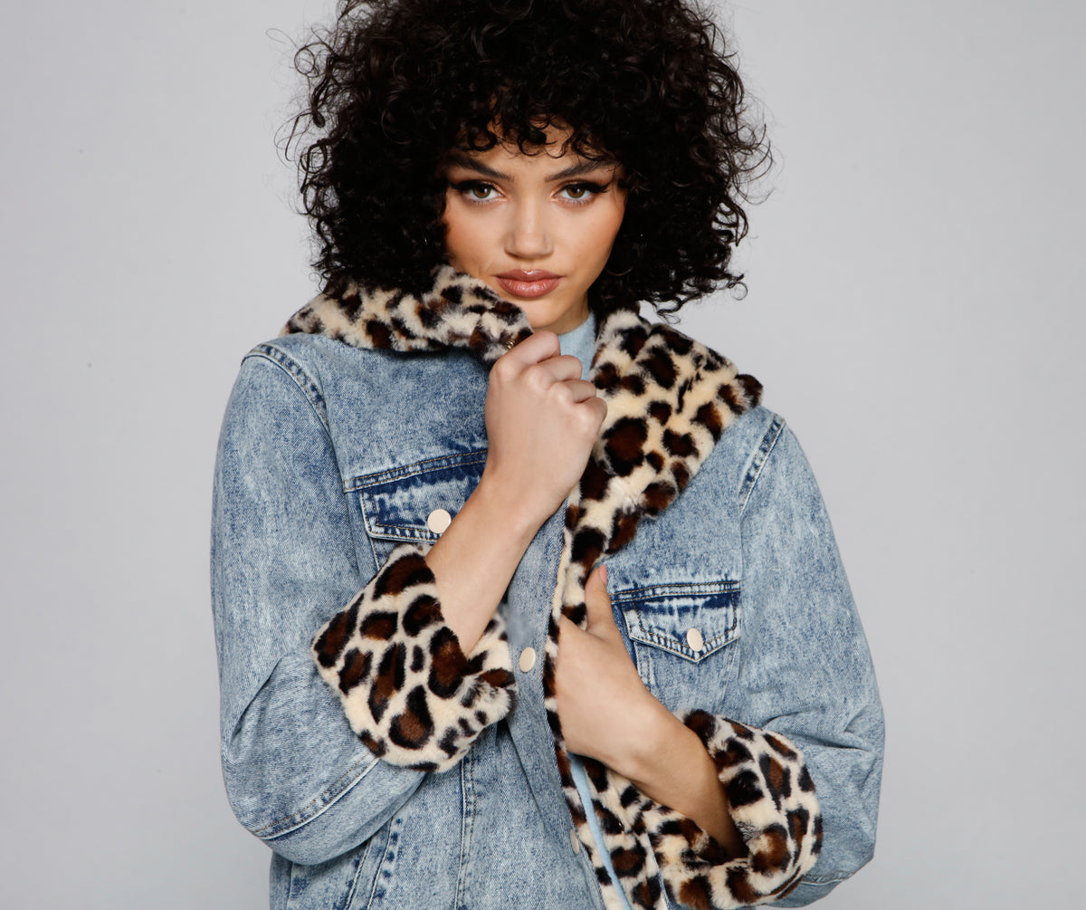 So Sassy Faux Fur Denim Jacket & Windsor