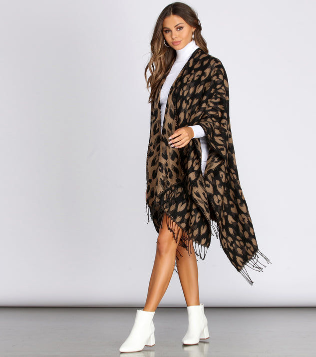 On The Spot Leopard Print Poncho & Windsor