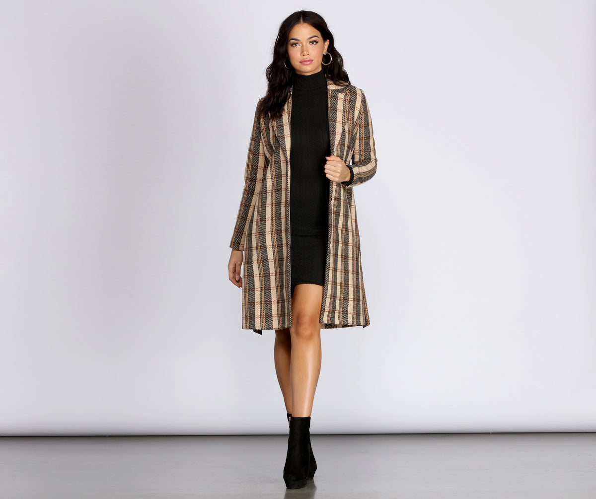 Plaid And Simple Long Coat & Windsor