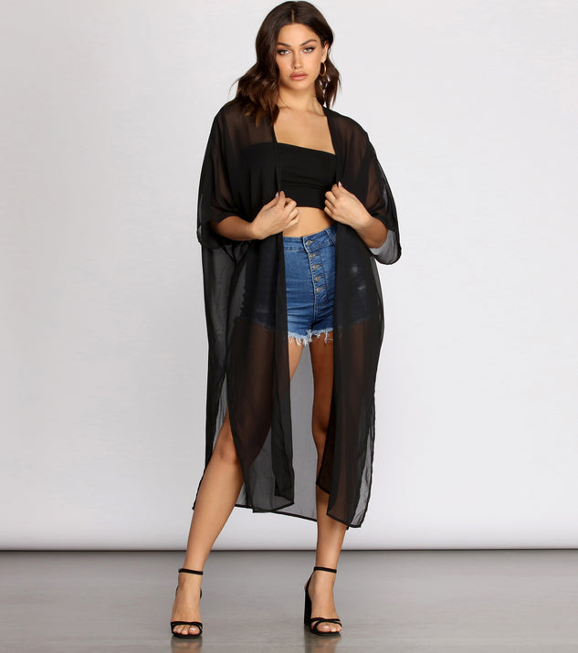Layered In Style Chiffon Kimono & Windsor