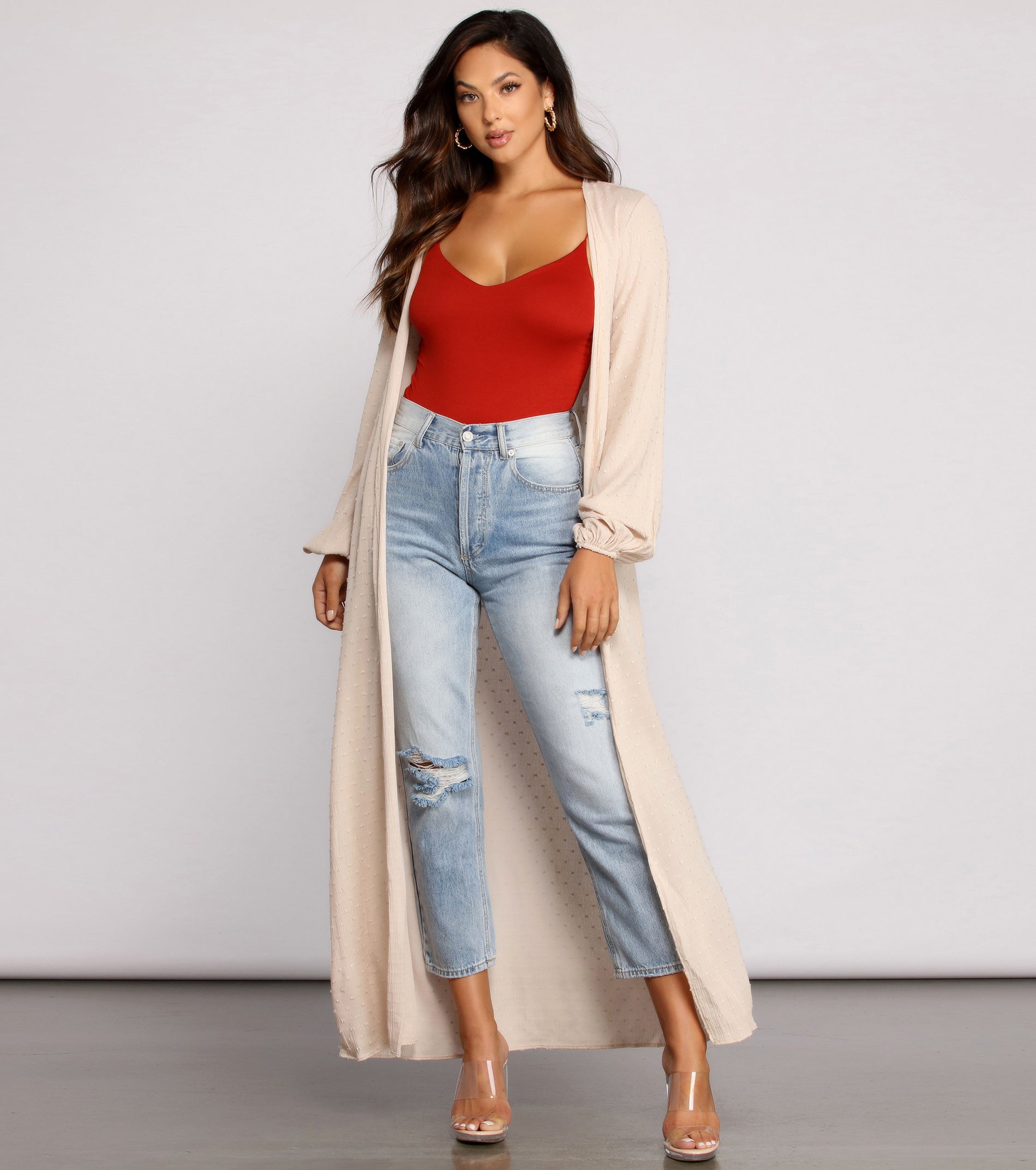 Dotted Devotion Belted Long Duster & Windsor