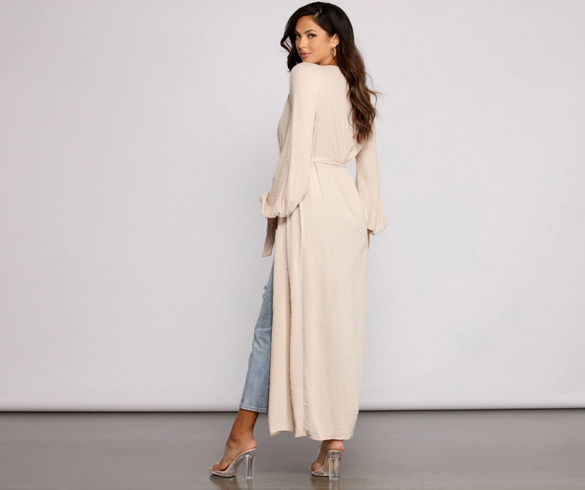 Dotted Devotion Belted Long Duster & Windsor