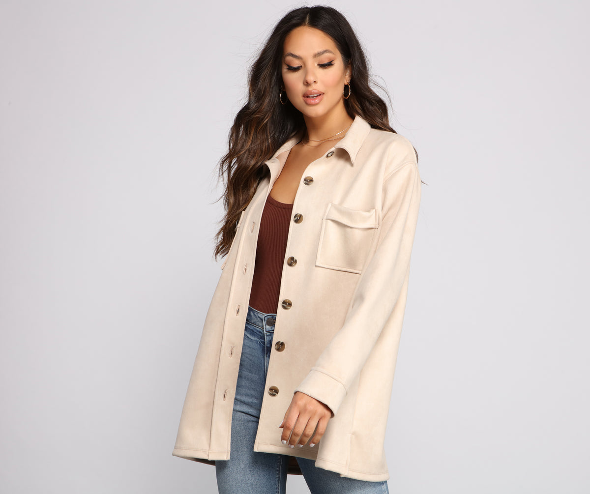 So Smooth Faux Suede Shacket & Windsor