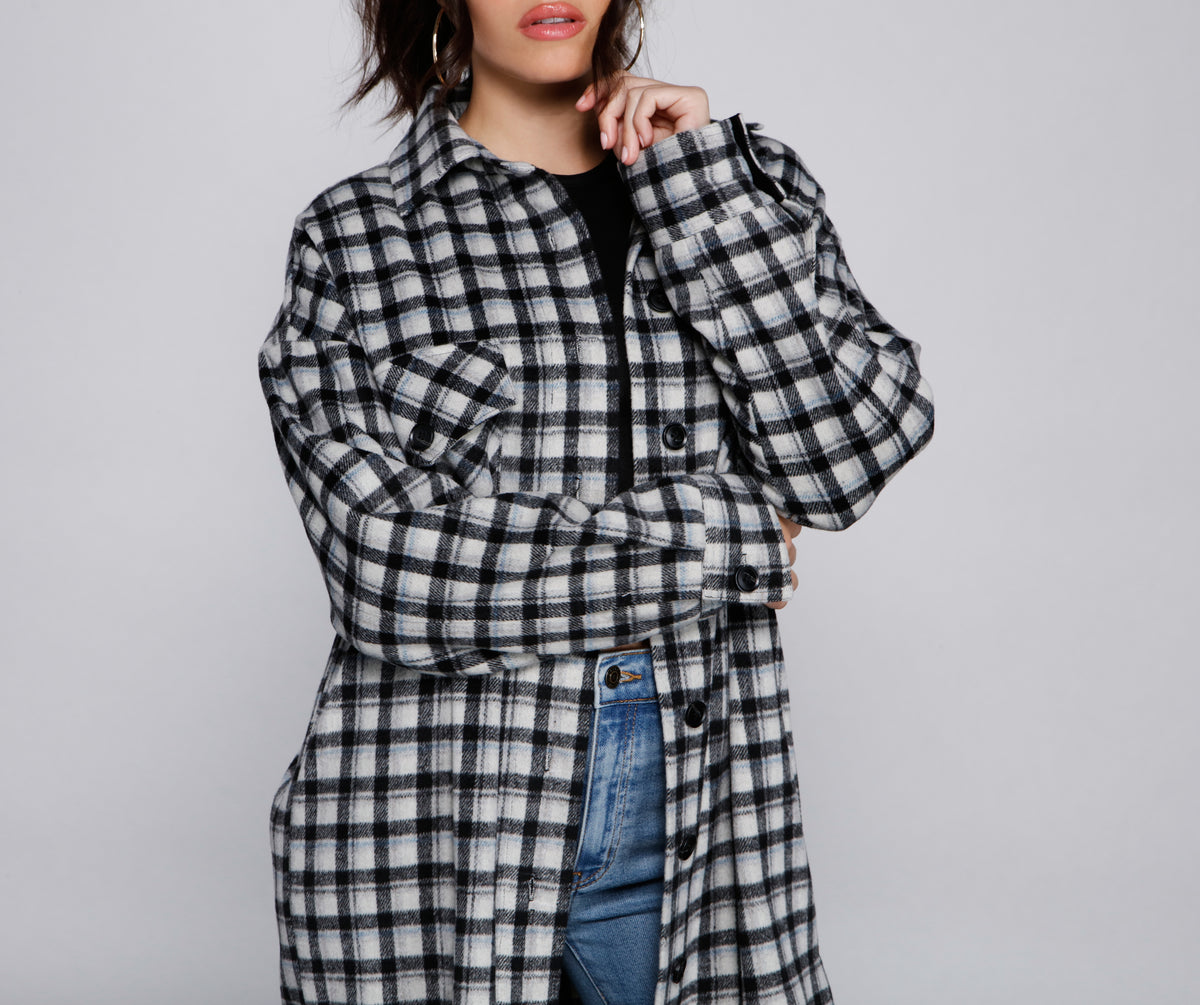 Cozy Days Long Plaid Shacket & Windsor
