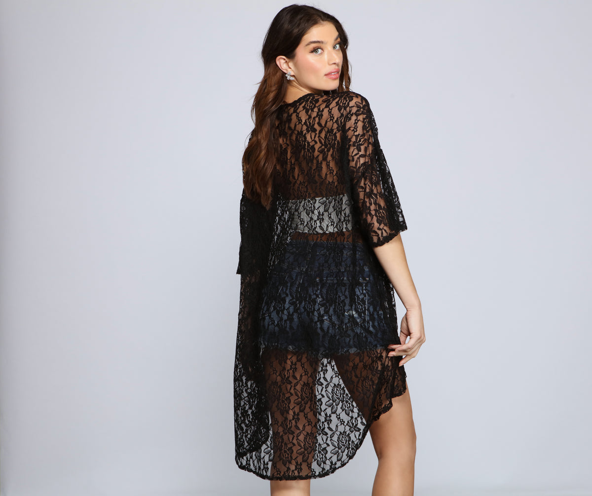 Chic And Sheer Lace Kimono & Windsor
