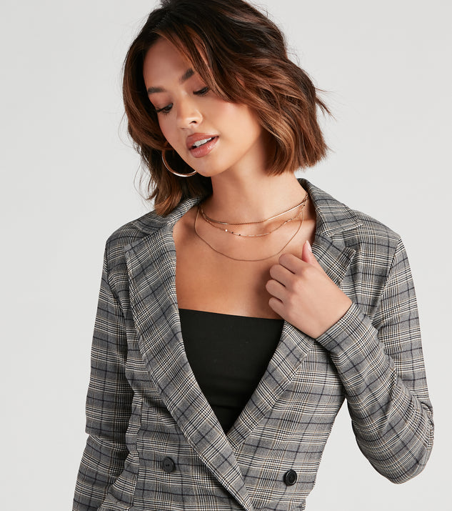 Perfectly Prepped Plaid Long Blazer & Windsor