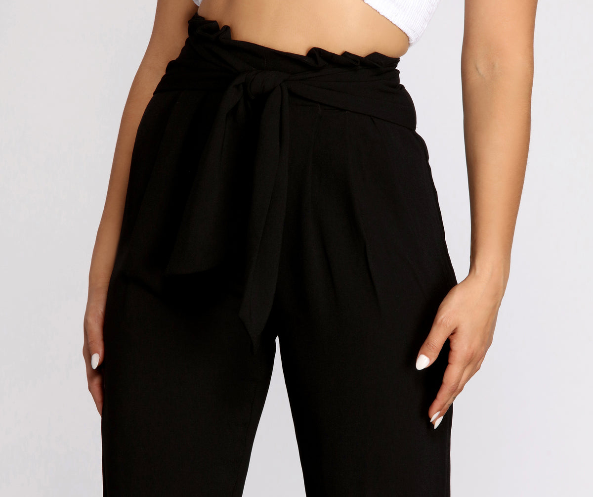 High Rise Tie Front Cropped Pants & Windsor